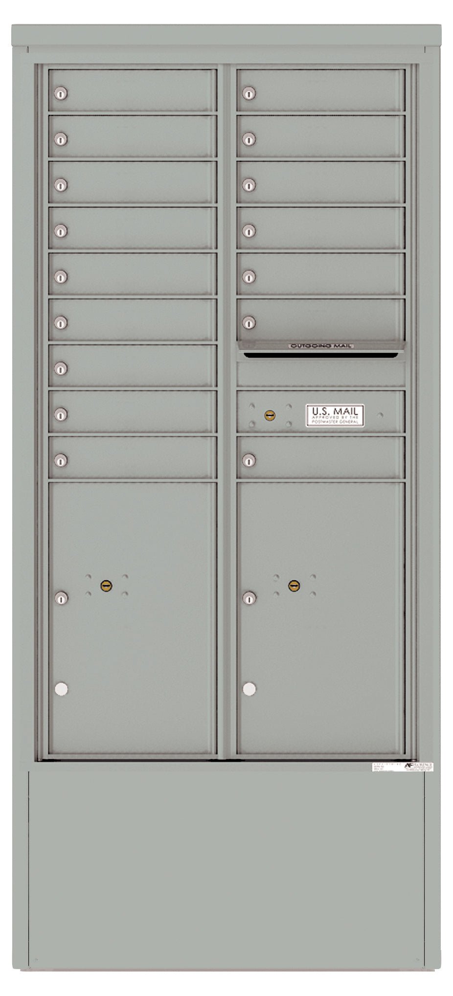 16 Tenant Doors with 2 Parcel Lockers and Outgoing Mail Compartment ...