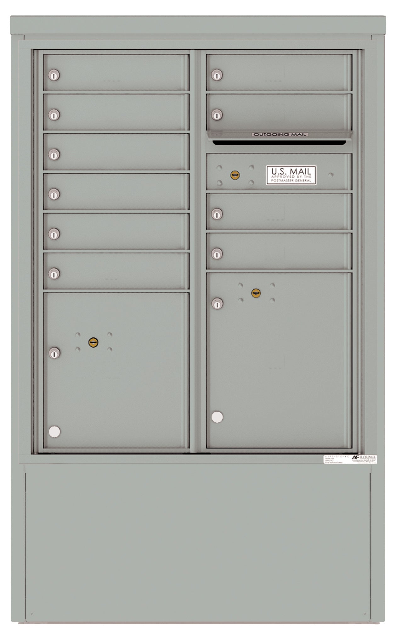 10 Tenant Doors with 2 Parcel Lockers and Outgoing Mail Compartment - 4C Depot Mailbox Module ...