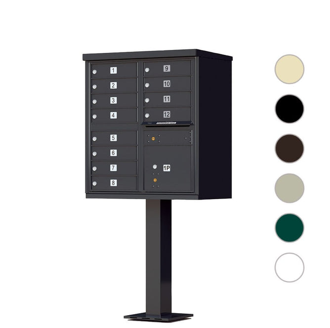 12 Tenant Door Standard Style CBU Mailbox (Pedestal Included) - Type 2 ...