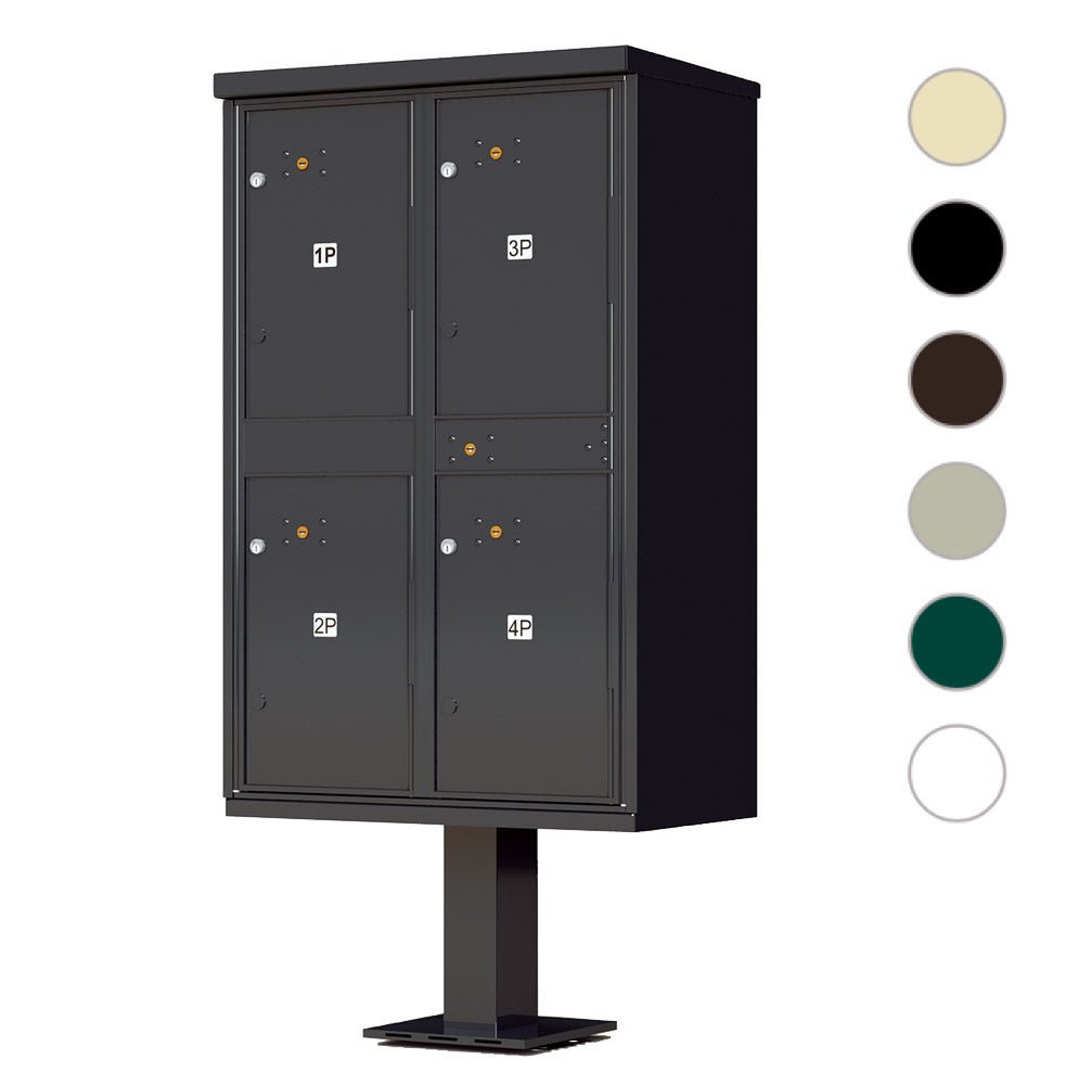 4-Door Pedestal Style High Security Outdoor Parcel Locker (Pedestal ...