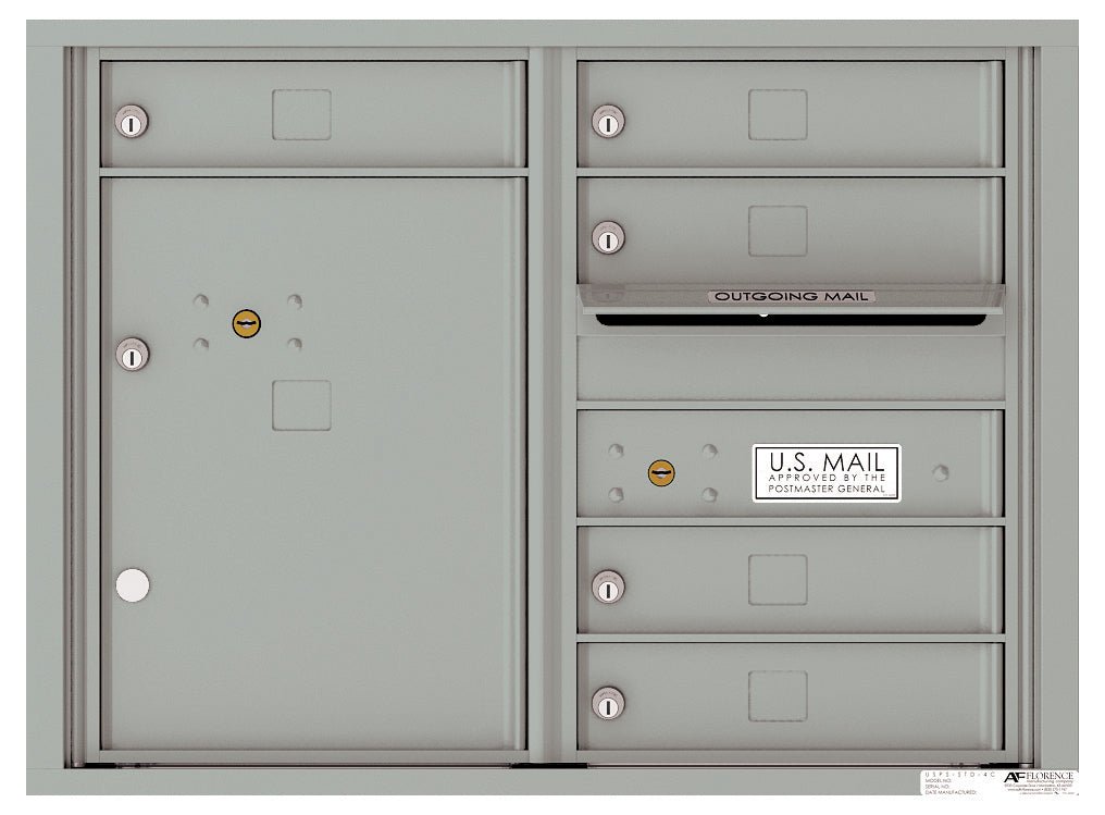 5 Tenant Doors with 1 Parcel Locker and Outgoing Mail Compartment - 4C ...